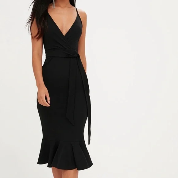 Black Fishtail Midi Dress | Dresses Images 2025